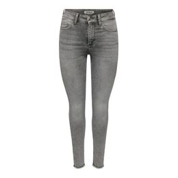 Only Skinny-fit-Jeans ONLBLUSH MW SKINNY DECO ANK RW REA0918, grau