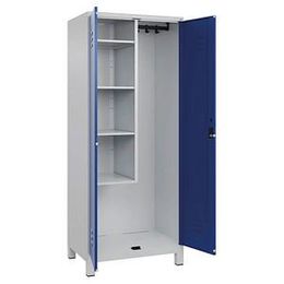 C+P CP Putzmittelschrank Classic Plus 080110-02 S10017 enzianblau, lichtgrau 80,0 x 50,0 x 195,0 cm, aufgebaut