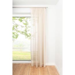 ONDECO Schlaufenschal Soft Gardinen Blickdicht Vorhang Schlafzimmer 1er Set - Sand - 135x245 cm