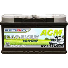 ELECTRONICX - Caravan Edition Batterie agm 120 ah 12V Wohnmobil Boot Versorgung