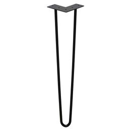 4 Stück tischbeine metall 2-Stange Bein, 35 cm Tischkufen Haarnadel Tischbein 12 mm, Hairpin Legs aus Stahl,schwarz - VINGO