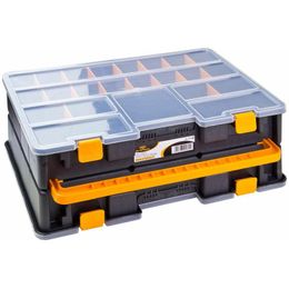 Dema - Sortimentskoffer / Sortimentskasten aus Kunststoff, 46 Fächer, xl, Doppelt, 2in1