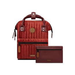 CABAIA Tagesrucksack Adventurer S Quilted (3-tlg), Gesteppter Rucksack mit austauschbaren Vordertaschen, rot