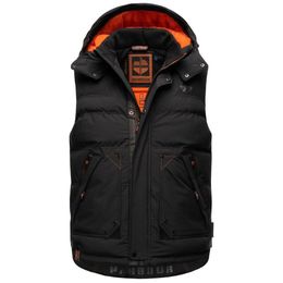 Stone Harbour Steppweste Egoor Sportliche Outdoorweste mit abnehmbarer Kapuze, schwarz