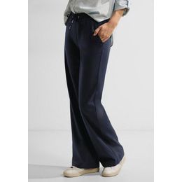 Cecil Culotte Style Neele Solid Culotte Hose Culotte Style, High Waist, Wide Legs, blau