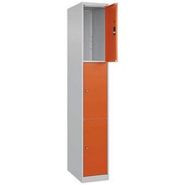 C+P CP Schließfachschrank Classic Plus reinorange 080000-103 S10000, 3 Schließfächer 30,0 x 50,0 x 185,0 cm