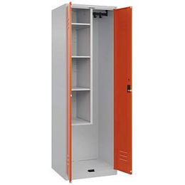 C+P CP Putzmittelschrank Classic Plus 080100-00 S10000 lichtgrau, reinorange 60,0 x 50,0 x 185,0 cm, aufgebaut