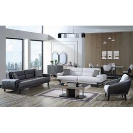 JVmoebel Wohnzimmer-Set Sofagarnitur 3+3+1 Sitzer Textil Modern Komplett Sessel Sofa 3 Sitzer