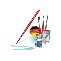 CreaTek Malpinsel Premium Pinselset Acrylfarben 4 hochwertige Acrylpinsel Künstlerpinsel
