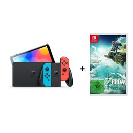Nintendo Switch OLED Konsole Schwarz mit Zelda: Tears of the Kingdom Spiel (Bundle