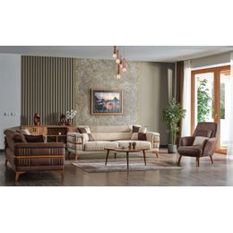 JVmoebel Wohnzimmer-Set Designer Sofagarnitur 3+3+1 Sitzer Couch Polster Sitzgarnitur Set