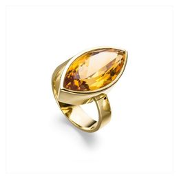 SKIELKA DESIGNSCHMUCK Goldring Citrin Ring "Schiffchen" 13