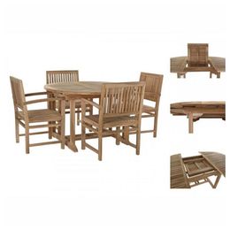 DKD Home Decor Garten-Essgruppe Tisch-Set mit 4 Stühlen DKD Home Decor grün Teakholz 120 cm 5 teilig 1