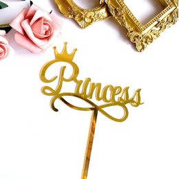 Festivalartikel Tortenstecker Princess Topper Gold Geburstag Glücklich