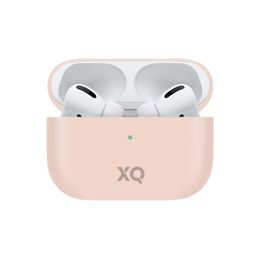 Xqisit Etui Silikon Skin Case Cover Schutz-Hülle Pink Headset (passend für Ladecase Apple AirPods Pro Bluetooth Ohrhörer Kopfhörer)