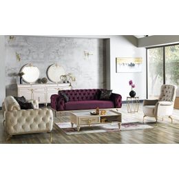 JVmoebel Wohnzimmer-Set Designer Sofagarnitur 3+3+1 Sitzer Couch Polster Sitzgarnitur Set