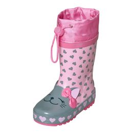 Playshoes Gummistiefel 'Katze' M&auml;dchen Gr&ouml;&szlig;e 24 pastellgr&uuml;n / rosa