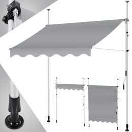 Kesser&reg; Klemmmarkise mit Handkurbel Balkon, Balkonmarkise ohne Bohren, UV-best&auml;ndig h&ouml;henverstellbar wasserabweisend , Sonnenschutz, Terrassen&uuml;berdachung , einfache Montage