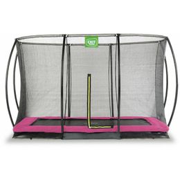 EXIT Silhouette Bodentrampolin 244x366cm mit Sicherheitsnetz - rosa