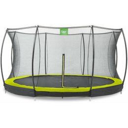 EXIT Silhouette Bodentrampolin ø427cm mit Sicherheitsnetz - grün - Grun