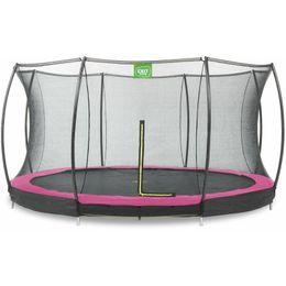 EXIT Silhouette Bodentrampolin ø427cm mit Sicherheitsnetz - rosa