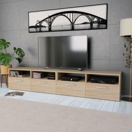 MAISONCHIC - 2er Set TV-Schränke TV-Lowboards für Wohnzimmer TV-Möbel Holzwerkstoff 95x35x36 cm Eiche DE27051 - Braun