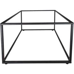 Couchtisch cube, Beistelltisch aus Metall & Holzv, Nachttisch, Sofa Kaffeetisch, modern Sessel, Laptoptisch Würfel, Massivholzplatte Eiche - Schwarz,