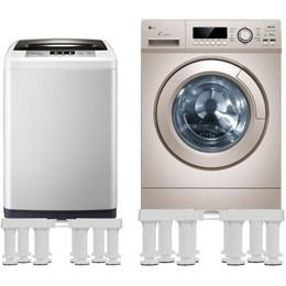 [en.casa] - Waschmaschinen-Untergestell Kirburg 8 Füße 400 kg Weiß Weiß
