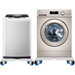 [en.casa] - Waschmaschinen-Untergestell Zaberfeld 4 Rollen max. 300 kg Weiß Weiß