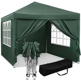 Pavillon Pop-Up wasserdichter Sonnenschutz Camping Pagodenzelt 3 x 3 m grün - grün - WOLTU