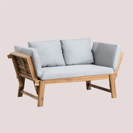 Verstellbares 3-Sitzer Outdoor Sofa aus Akazienholz Guille Nerz Grau - Nerz Grau - Sklum
