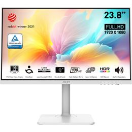 MSI Modern MD2412PW LED-Monitor (60 cm/24 ", 1920 x 1080 px, Full HD, 1 ms Reaktionszeit, 100 Hz, IPS, höhenverstellbar, 3 Jahre Herstellergarantie, USB-C), weiß