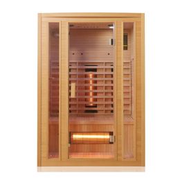 TroniTechnik® Infrarotkabine Infrarotsauna MANILA 130cm x 100cm inkl. 6 Vollspektrumstrahler, 2 Personen, LED, Hemlockholz