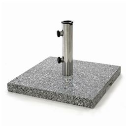 Vcm Sonnenschirmständer 26 kg Granit grau eckig 45x45 cm Edelstahlhülse Standfüße