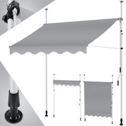 Kesser® Klemmmarkise mit Handkurbel Balkon, Balkonmarkise ohne Bohren, UV-beständig höhenverstellbar wasserabweisend , Sonnenschutz, Terrassenüberdachung , einfache Montage