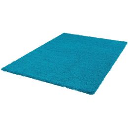 Hochflor-Teppich LOCA, Sanat, rechteckig, Höhe: 30 mm, Wohnzimmer, Langflor, Shaggy, Schlafzimmer, blau