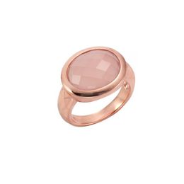 JAMELLI Fingerring »925 Silber rosé vergoldet mit Chalcedon« rosa 054 (17,2) Modischer Ring Silber 925 rosé vergoldet