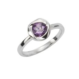 Vivance Fingerring »925-/ Sterling Silber Amethyst« weiß 052 (16,6) Ring aus 925/- Sterling Silber rhodiniert