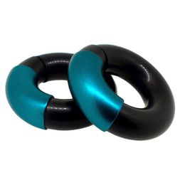 DeMarie Paar Creolen &raquo;925/- Sterling Silber Kautschuk&laquo; t&uuml;rkis one-size Innovativer Ohrschmuck