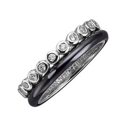 Jacques Lemans Fingerring »925/- Sterling Silber rhodiniert« weiß 062 (19,7) Hochglanzpolierte Oberfläche
