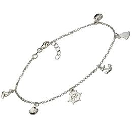 Vivance Fußkette »925 Sterling Silber rhodiniert maritime Motive« weiß 23+2cm Maritime Fußkette mit 23+2cm Länge