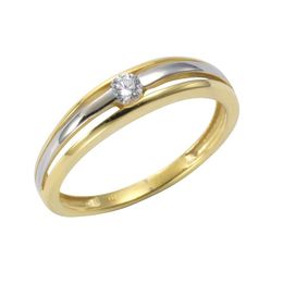 Vivance Fingerring »333/- Gold bicolor Zirkonia« mehrfarbig 058 (18,5) Edler Ring aus 333/- Gelb- und Weißgold