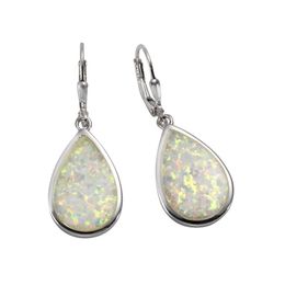 Vivance Paar Ohrhänger »925/- Sterling Silber synth. Opal weiß« weiß + weiß one-size Edle Ohrhänger aus 925/- Sterling Silber rhodiniert