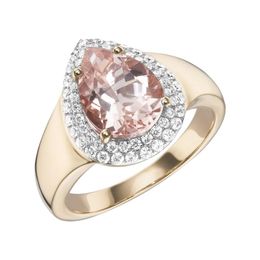 Creazione Bijoux Fingerring »750/- Roségold mit Morganit und Diamanten« rot 054 (17,2) Premium-Qualität: AAAA