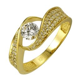 Celesta Fingerring »375 Gold mit Zirkonia weiß« gelb 060 (19,1) Hochglanzpolierte Oberfläche
