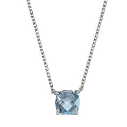 Vivance Collierkettchen &raquo;925/- Sterling Silber Blautopas (beh.)&laquo; wei&szlig; 42+5cm Edles Collier aus 925/- Sterling Silber rhodiniert