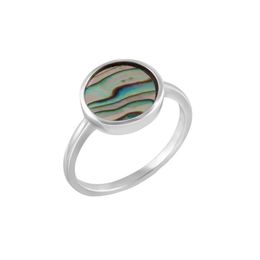 Vivance Fingerring »925 Silber rhodiniert Abalone« weiß 052 (16,6) Ring aus 925 Sterling Silber rhodiniert