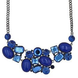 Steuer Collierkettchen »Metallcollier gewehrf. mit blauen Ziersteinen« dunkelgrau 57cm Setzen Sie ein Statement mit diesem schicken Collier