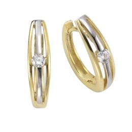Vivance Paar Creolen »333/- Gelbgold Zirkonia« gelb + weiß one-size Elegante Creolen aus 333/- Gelbgold bicolor