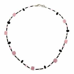 DeMarie Damen DeMarie Collierkettchen &raquo;Edelstahl Onyx Acryl Kristall&laquo; bunt